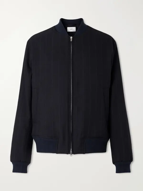Mr P. Striped Wool-twill Bomber Jacket