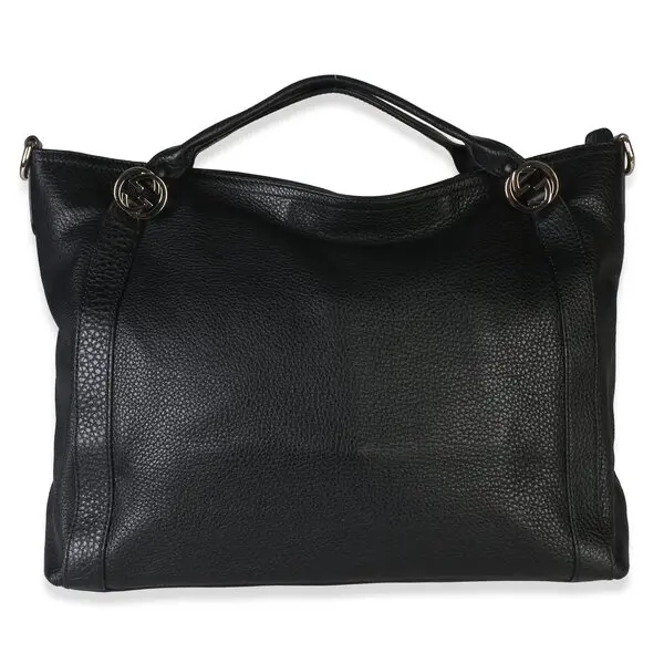 Gucci Pebbled Calfskin Miss Gg Convertible Hobo - Black