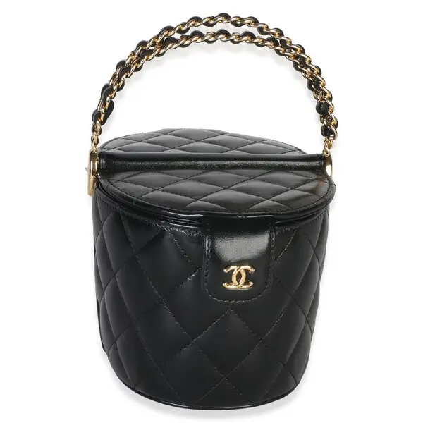 Chanel Shiny Quilted Calfskin Double Sided Top Handle Vanity Bag