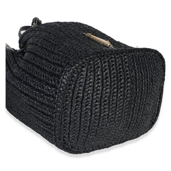Prada Yarn Raffia Effect Crochet Drawstring Bucket Bag