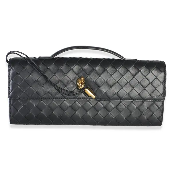 Bottega Veneta Nappa Intrecciato Andiamo Long Clutch - Black
