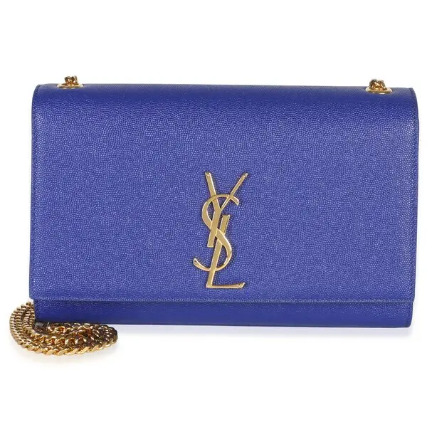 Saint Laurent Grain De Poudre Medium Kate Chain Bag - Blue