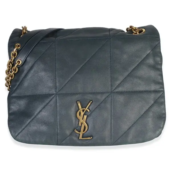 Saint Laurent Teal Lambskin Matelasse Monogram Jamie 4.3 - Blue