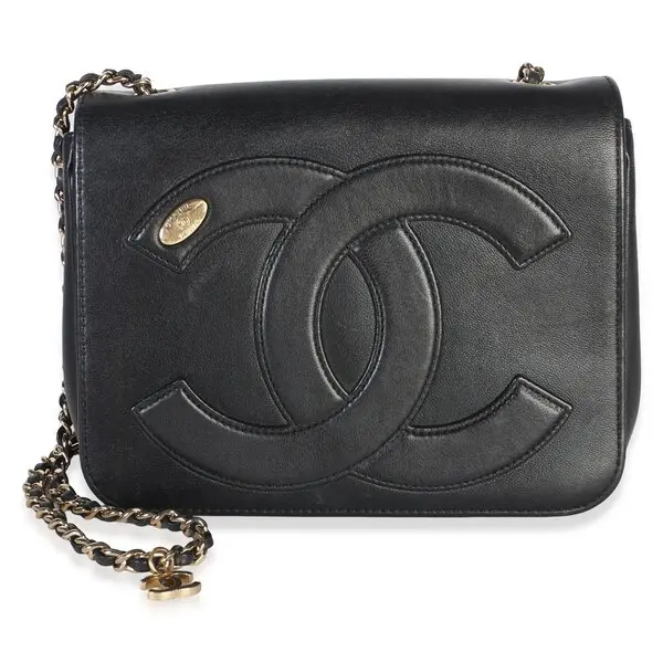 Chanel Lambskin Cc Mania Flap Bag - Black