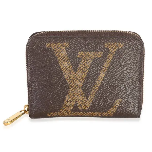 LOUIS VUITTON Creme Caramel Giant Monogram Canvas Crafty Zippy Coin Purse - Brown