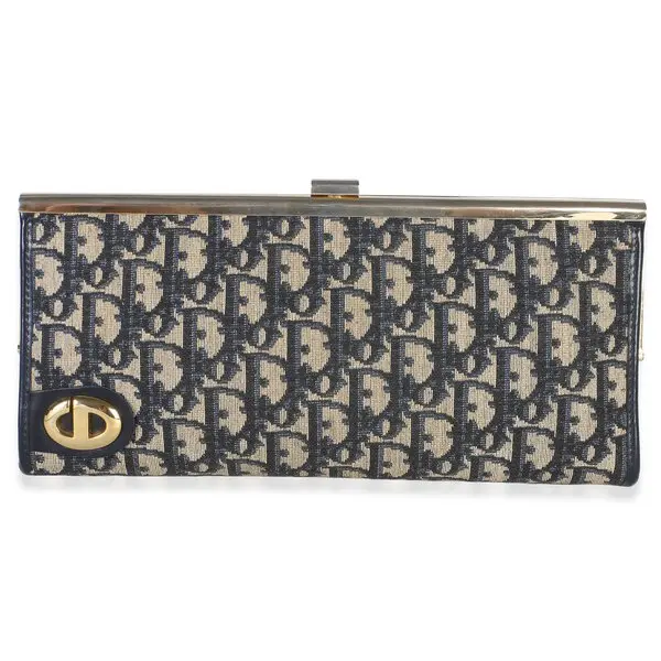 Dior Vintage Diorissimo Canvas Frame Clutch - Blue