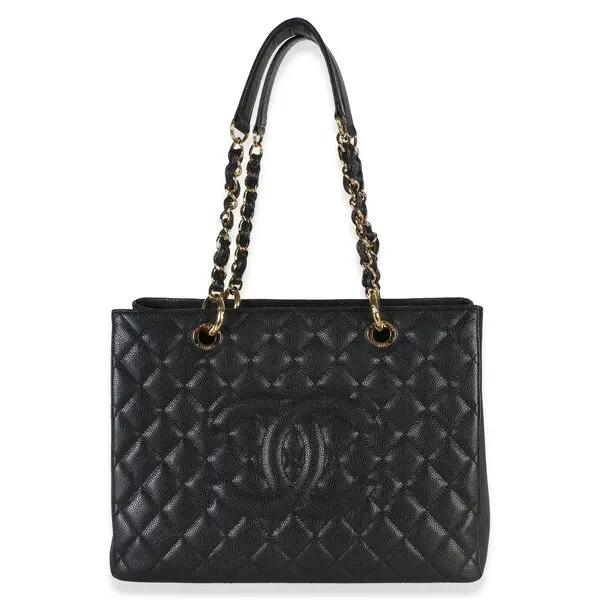 Chanel Quilted Caviar Grand Shopping Tote - Black