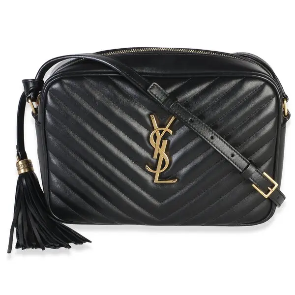 Saint Laurent Calfskin Matelasse Lou Camera Bag - Black