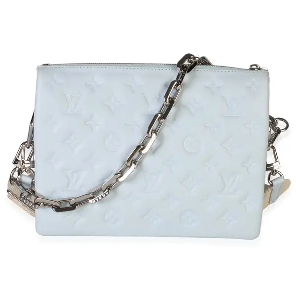 LOUIS VUITTON Light Monogram Embossed Lambskin Coussin Pm - Blue