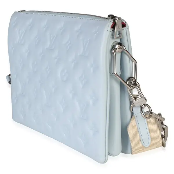 LOUIS VUITTON Monogram Embossed Lambskin Coussin Pm Shoulder Bag - Blue