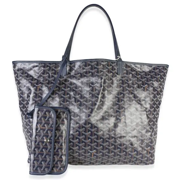 Goyard Navy Goyardine Canvas Saint Louis Gm - Blue