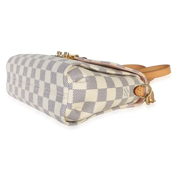 LOUIS VUITTON Damier Azur Canvas Croisette Shoulder Bag - Beige