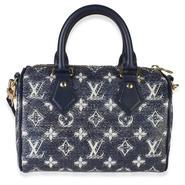 LOUIS VUITTON Bleu Monoglam Canvas Speedy Bandouliere 20 - Blue