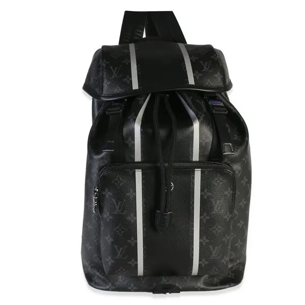 LOUIS VUITTON Monogram Eclipse Flash Fragment Zack Backpack - Black
