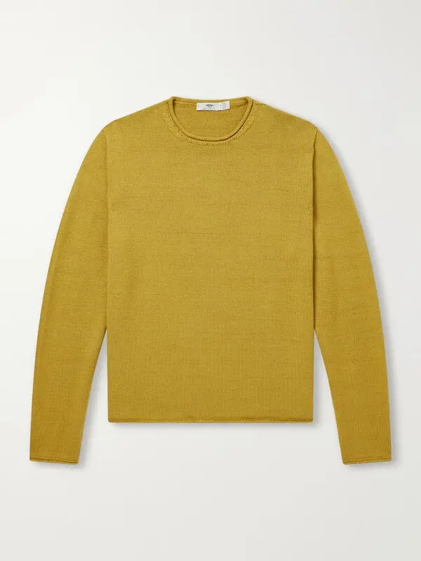 Inis Meáin Merino Wool And Linen-blend Sweater - Yellow