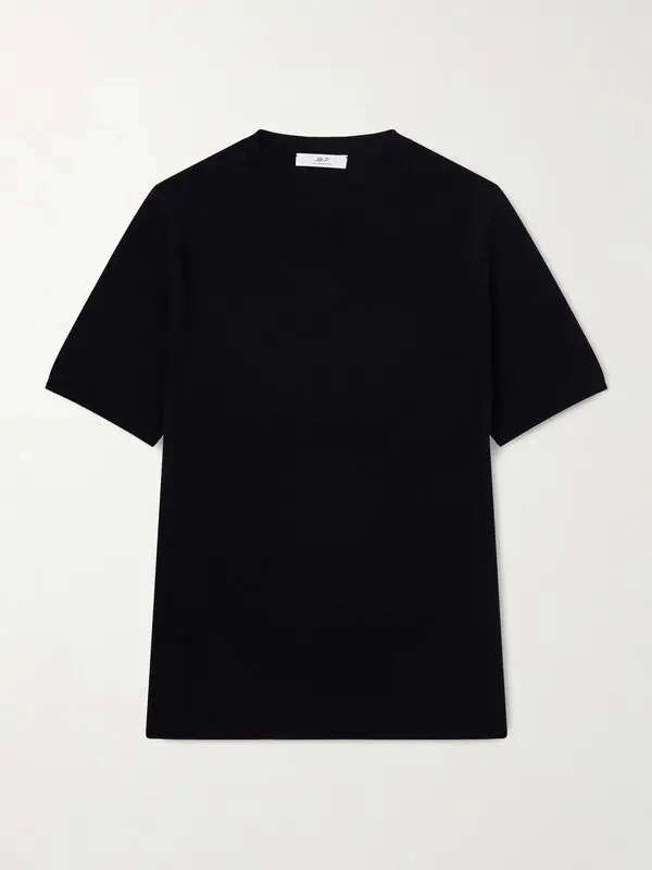 Mr P. Knitted Cashmere T-shirt - Black