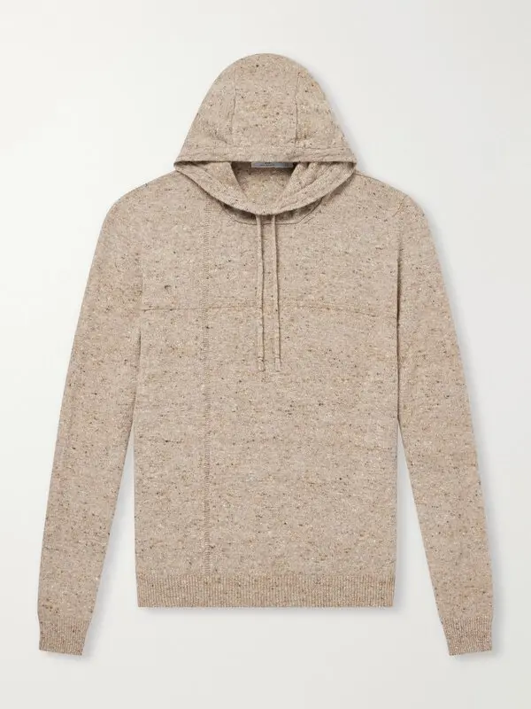 Inis Meáin Merino Wool And Cashmere-blend Hoodie - Neutrals