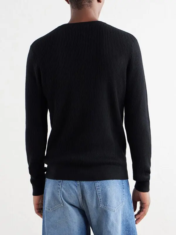 Mr P. Ribbed Wool And Cashmere Blend Henley Sweater