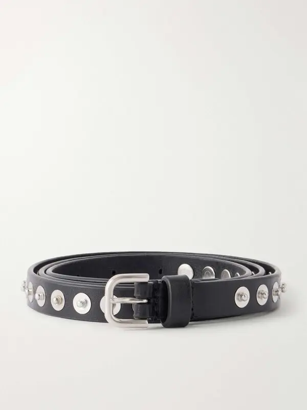 Dries Van Noten Studded Leather Belt - Black
