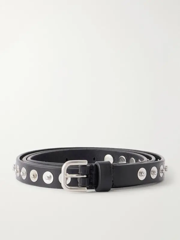 Dries Van Noten Studded Leather Belt - Black
