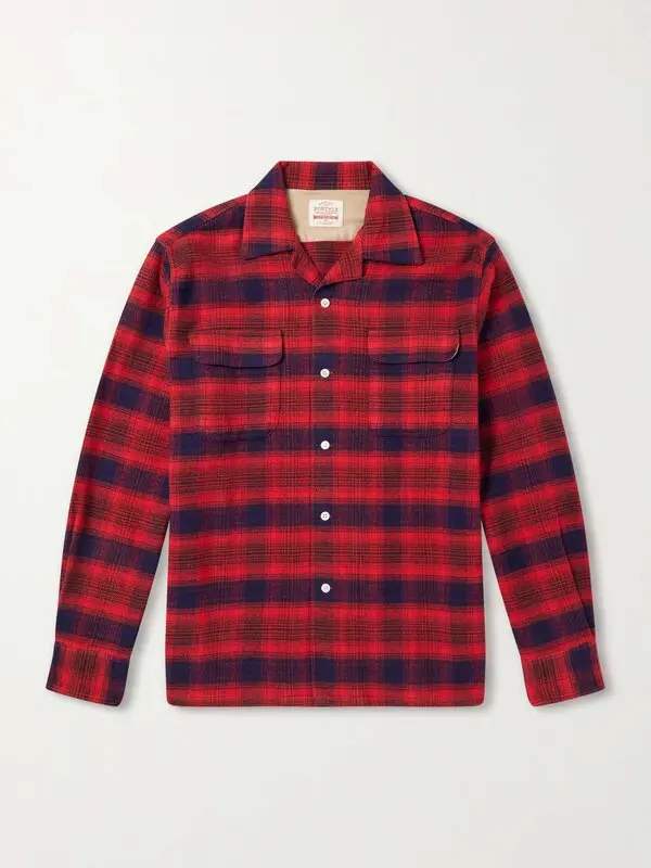 FORTELA Baker Camp-collar Checked Cotton Shirt - Red