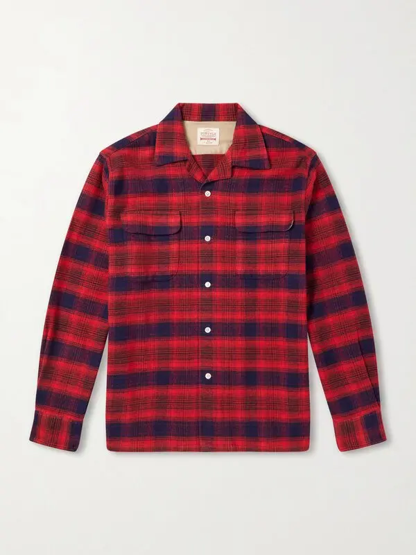 FORTELA Baker Camp-collar Checked Cotton Shirt