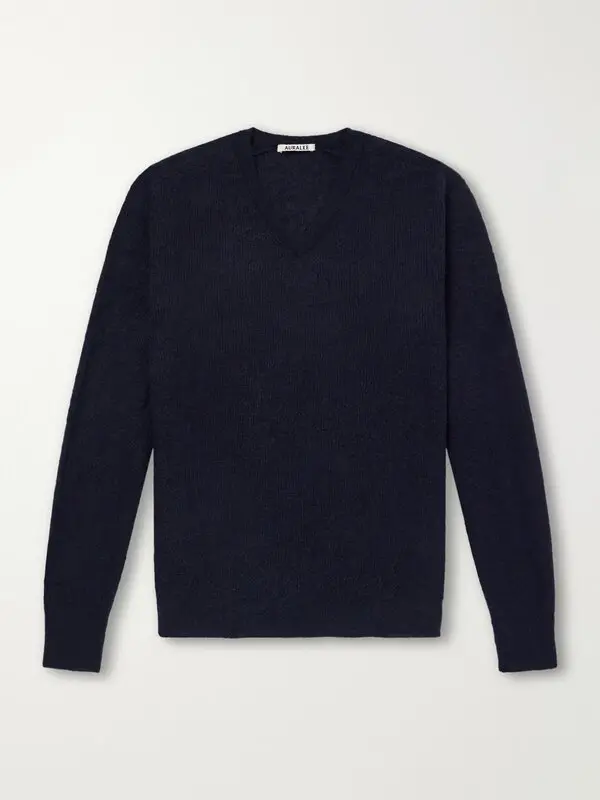 Auralee Alpaca Blend Sweater - Blue