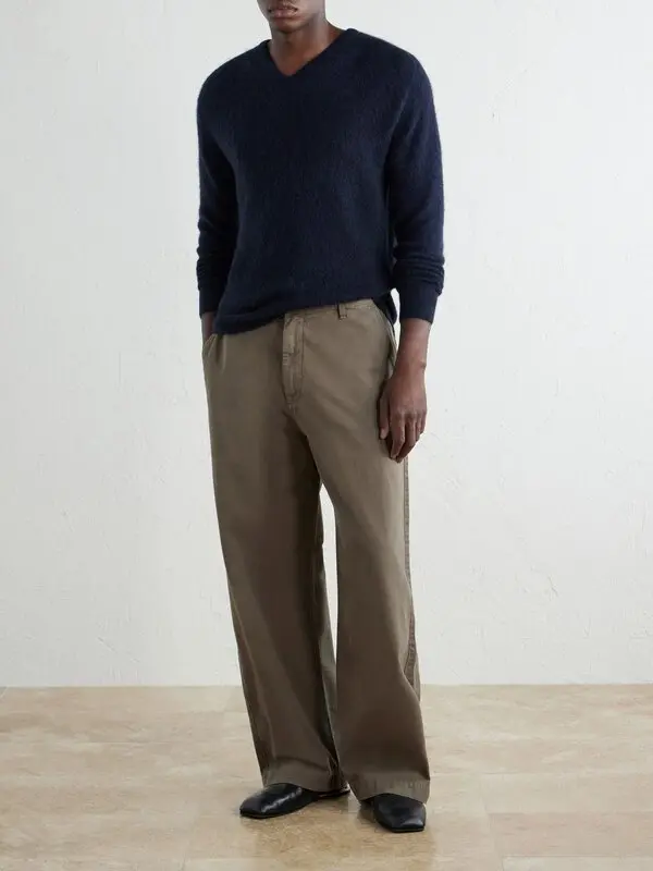Auralee Alpaca Blend Sweater - Blue