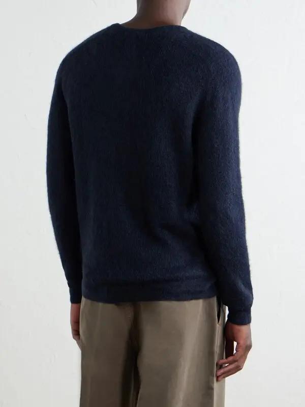 Auralee Alpaca Blend Sweater - Blue