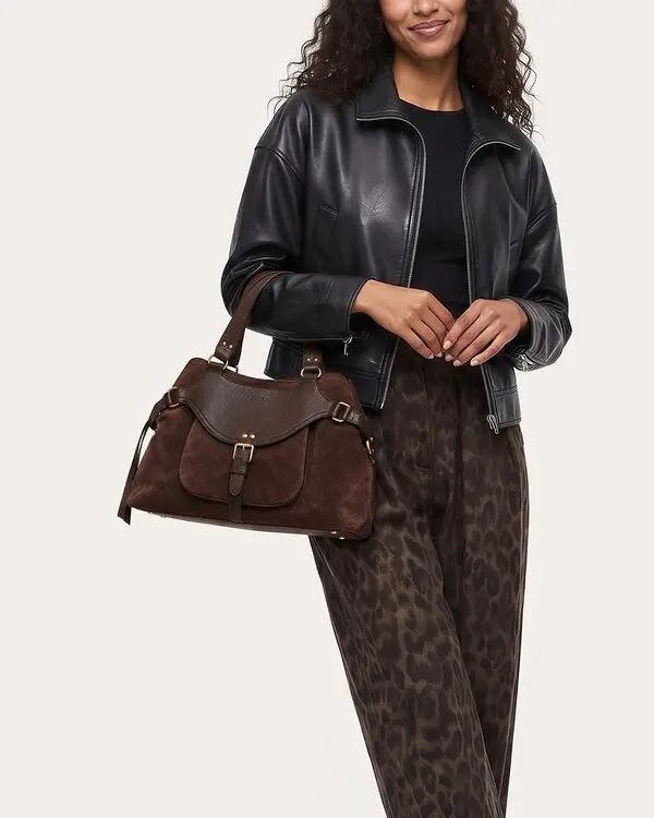 AIMEE Dash Satchel - Fudge Suede