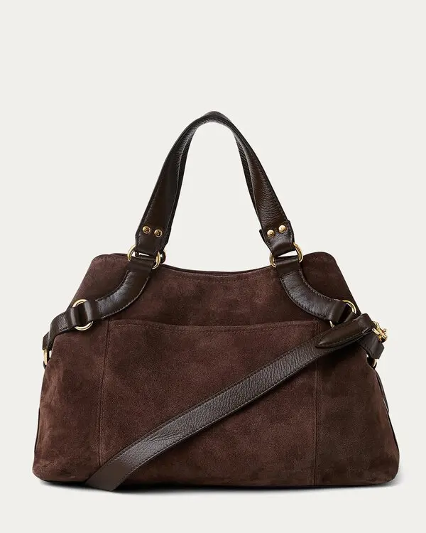 AIMEE Dash Satchel - Fudge Suede