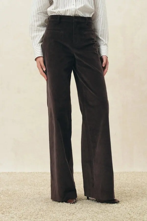 Fabrique Deconstructed Wide Leg Corduroy Trousers