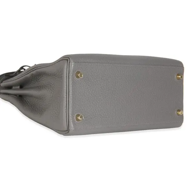 Hermès Etain Clemence Retourne Kelly 28 Ghw - Gray