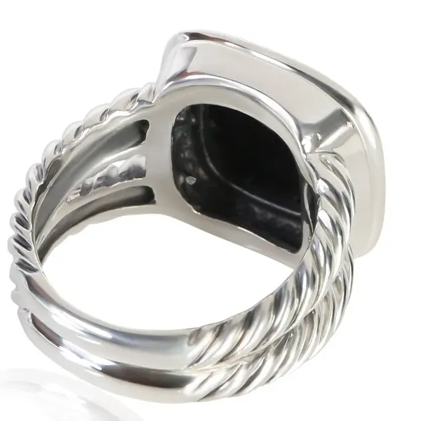 David Yurman Sterling Silver Onyx And Diamond Albion Ring