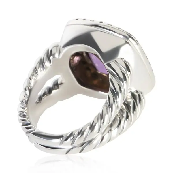 David Yurman Sterling Silver Amethyst And Diamond Albion Ring