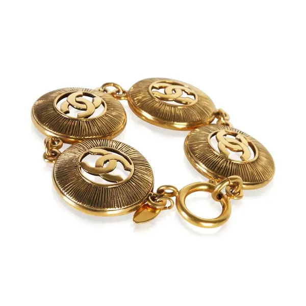 Chanel Gold-plated Vintage Medallion Link Bracelet
