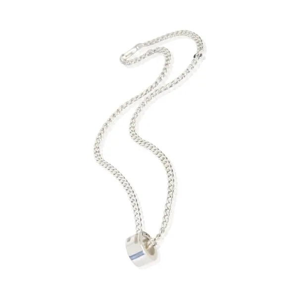 Gucci Sterling Silver G Cutout Pendant Necklace