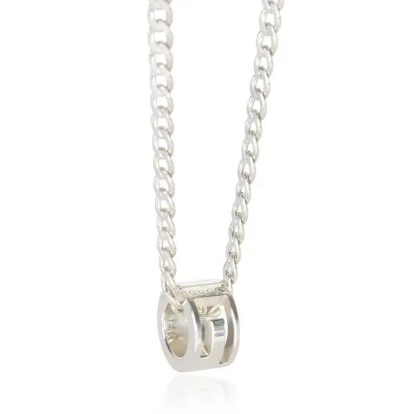 Gucci Sterling Silver G Cutout Pendant Necklace - Sterling_silver