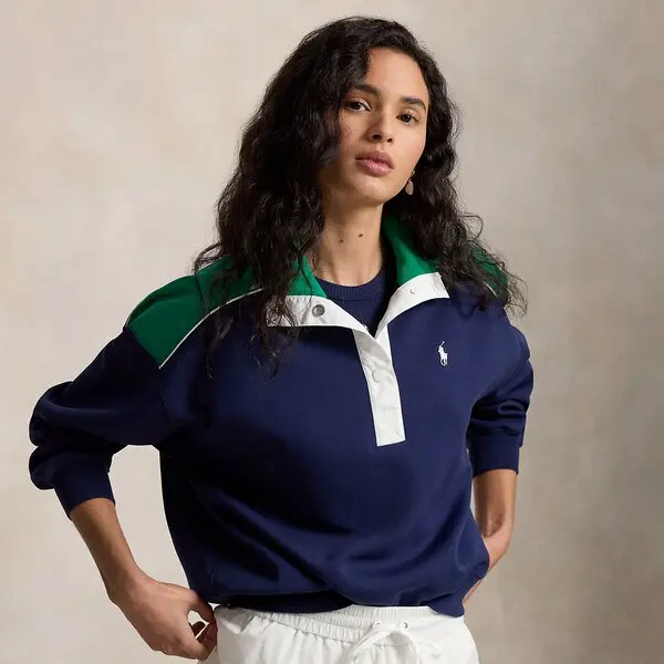 Ralph Lauren Us Open Double-knit Paneled Pullover - Refined Navy Multi