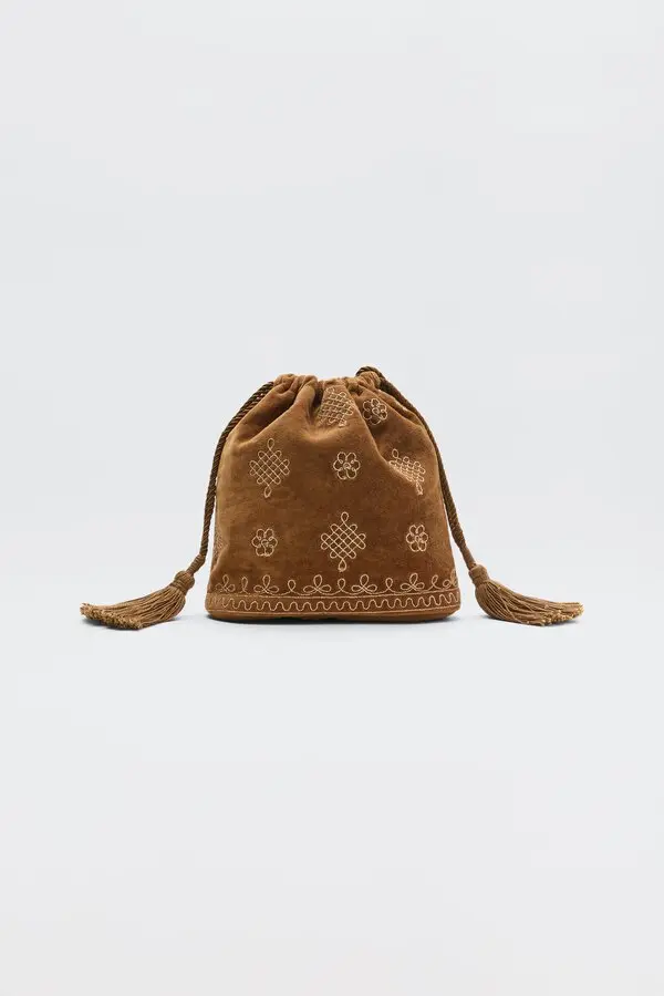 Rixo Orla Waffle Soutache Embroidery Regular Bag