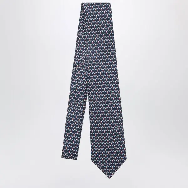 FERRAGAMO Navy Club Silk Tie