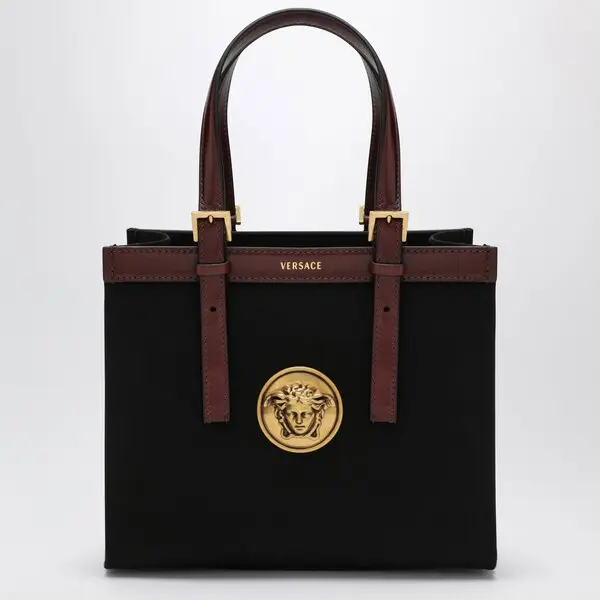 Versace Rivière Mini Canvas Shopper Bag - Black
