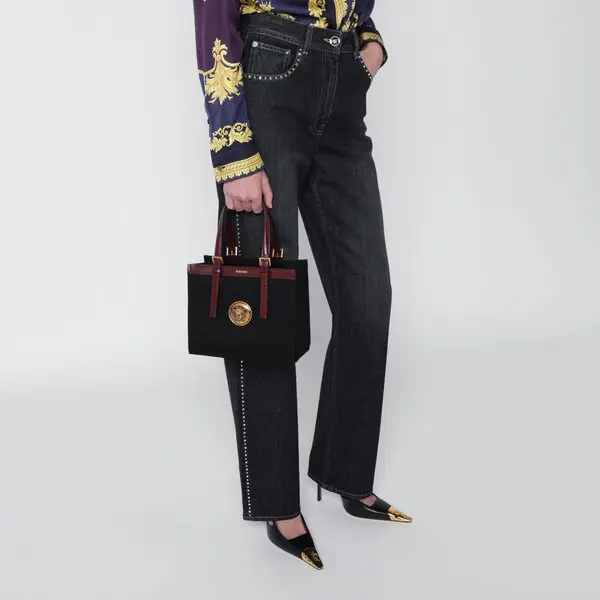 Versace Rivière Mini Canvas Shopper Bag