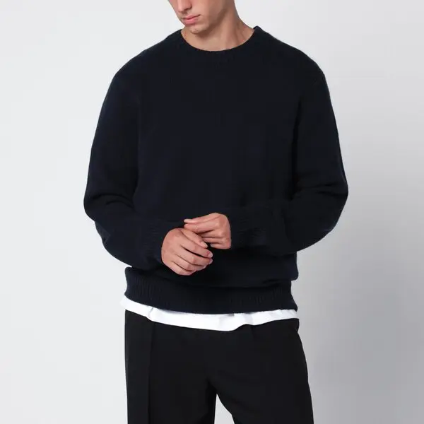 Soft Goat Navy Cashmere Crewneck Sweater
