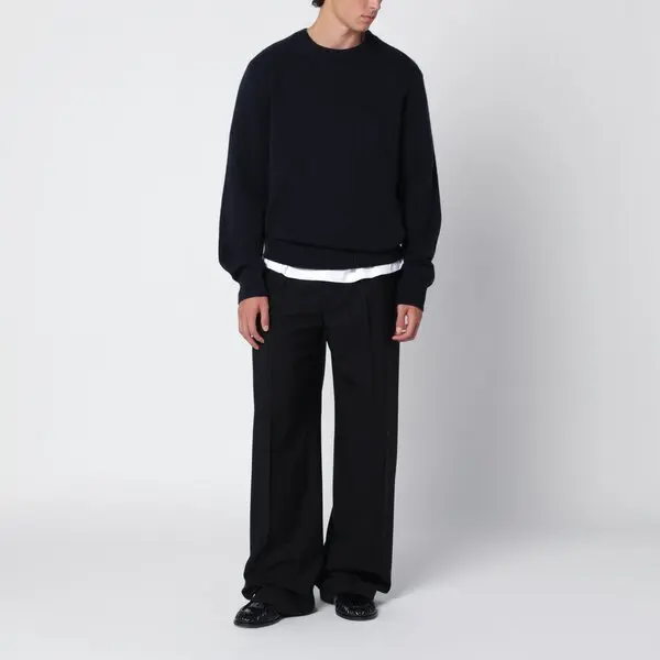 Soft Goat Navy Cashmere Crewneck Sweater