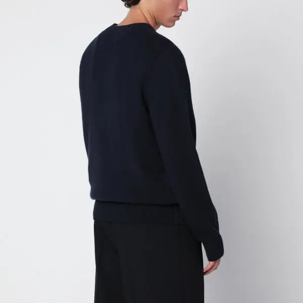 Soft Goat Navy Cashmere Crewneck Sweater
