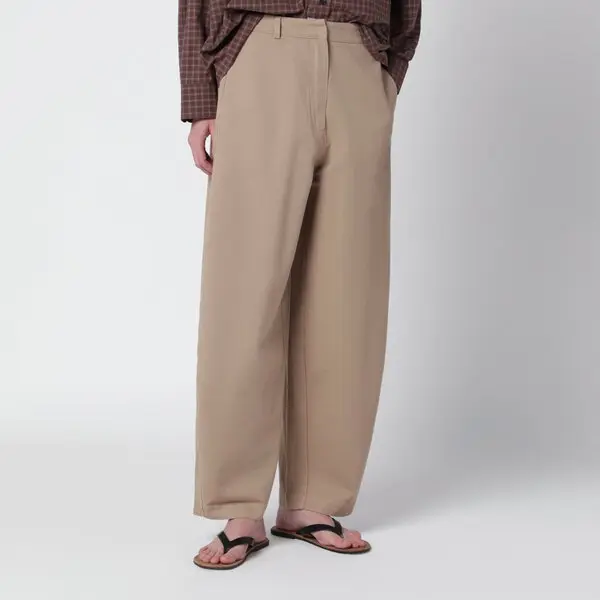CORDERA Camel Curved-leg Trousers - Beige