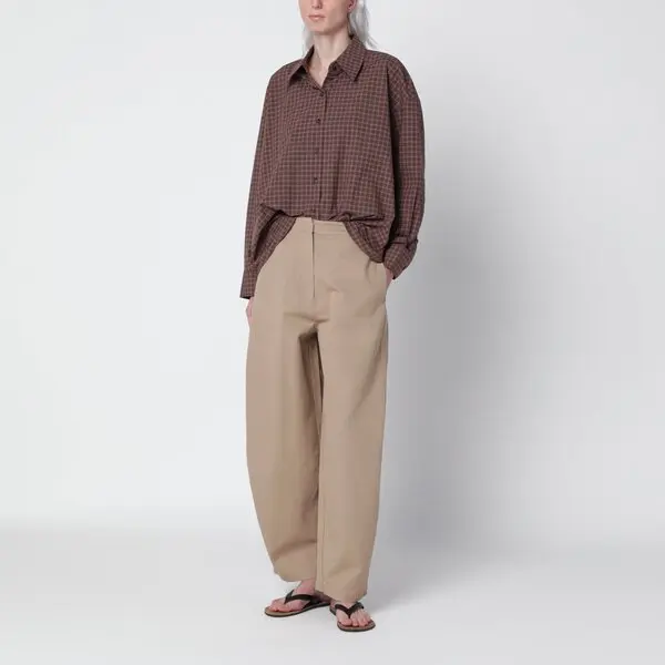 CORDERA Camel Curved-leg Trousers
