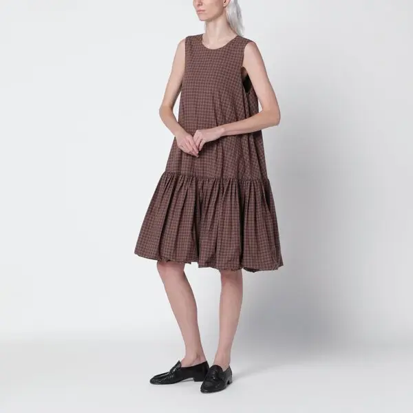CORDERA Checked Balloon Hem Dress