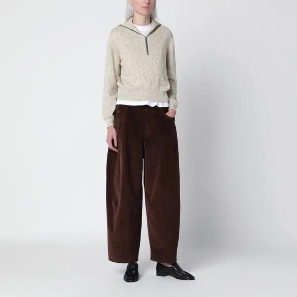 CORDERA Mélange Cotton Half-zip Sweater